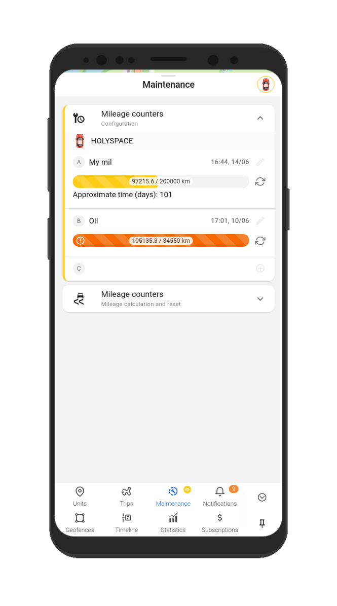 Mileage counters for your car tracker | GPS-Trace